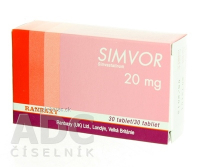 SIMVOR 20 mg tbl flm 1x30 ks - MojaLekáreň.sk